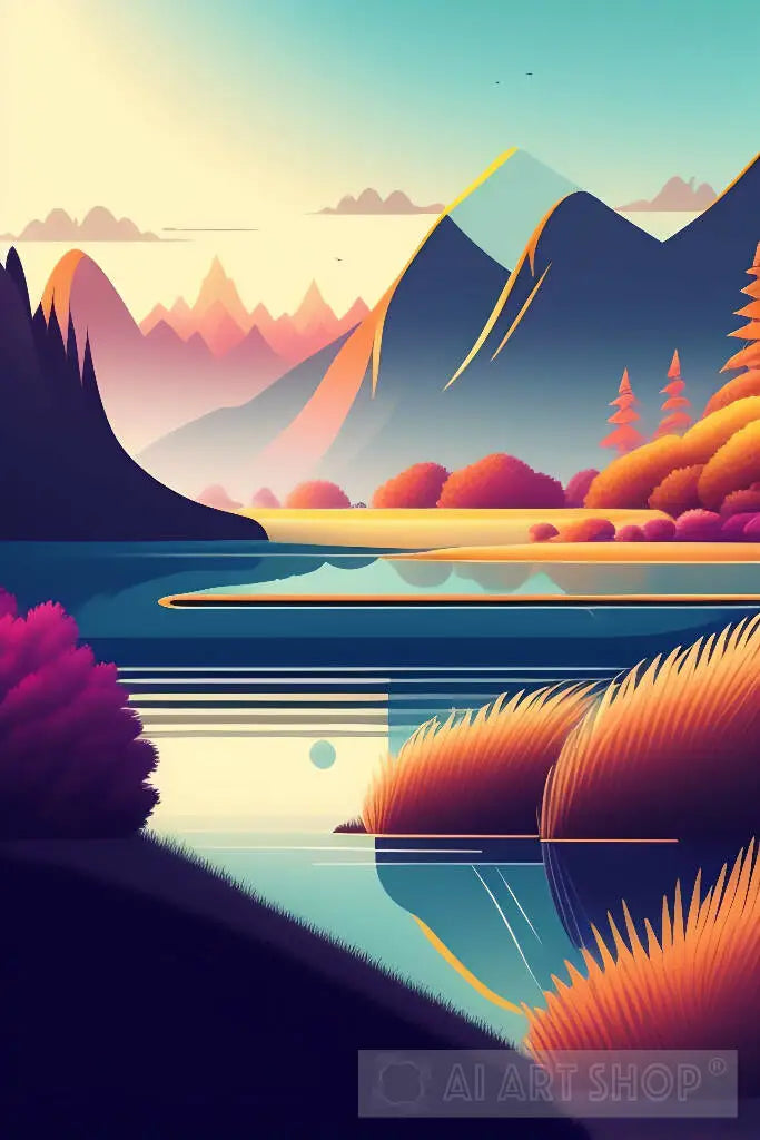 A beautiful landscape illustration, highly detailed