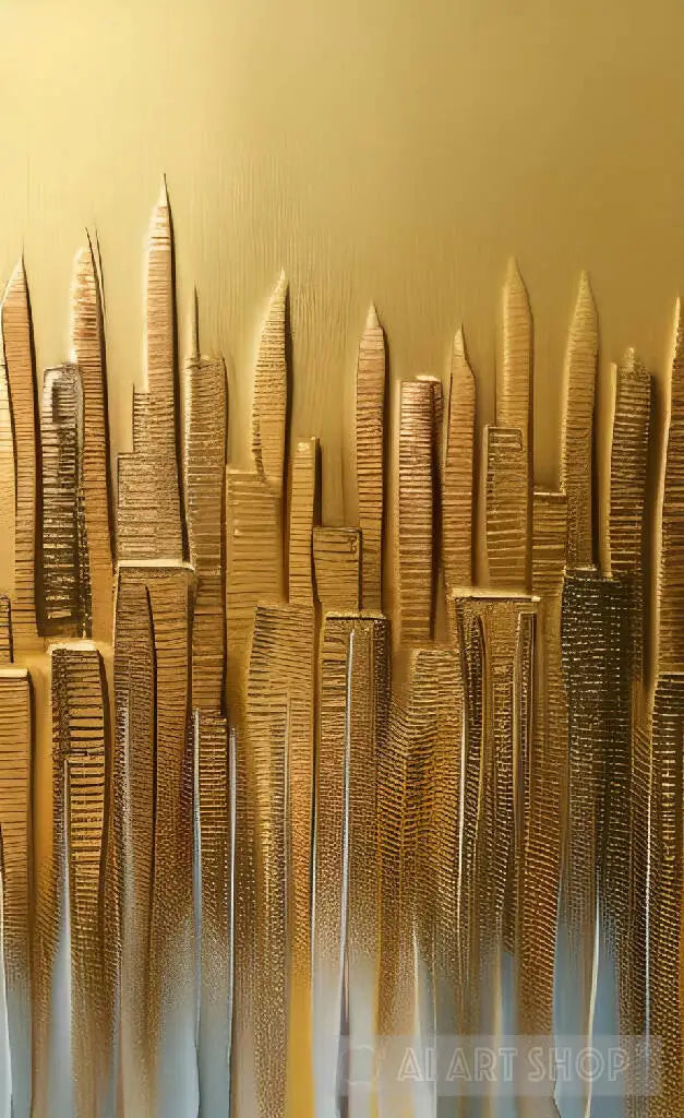 AI ART, MODERN ART, GOLD, PAINTING,