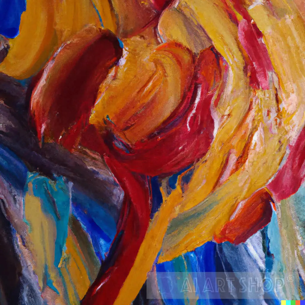an oil painting of abstract colours