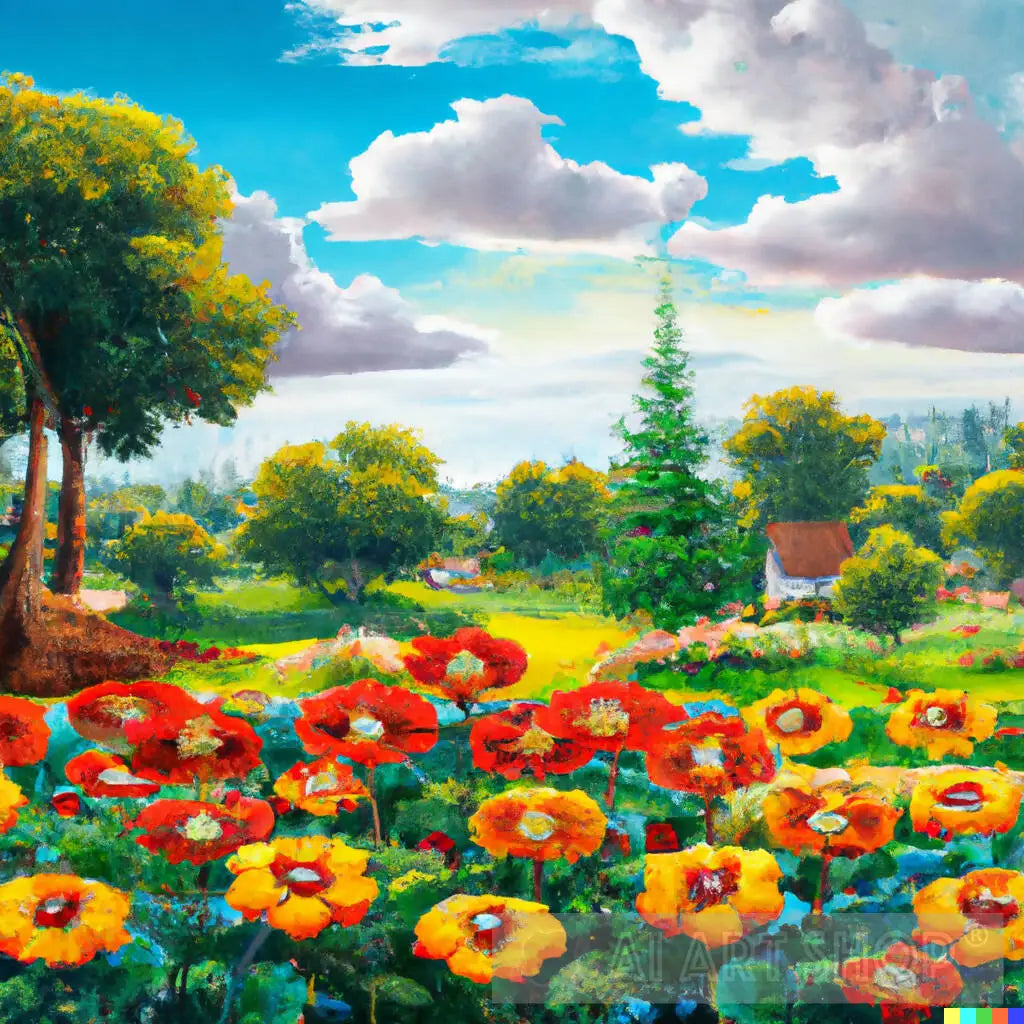 Flower garden painting
