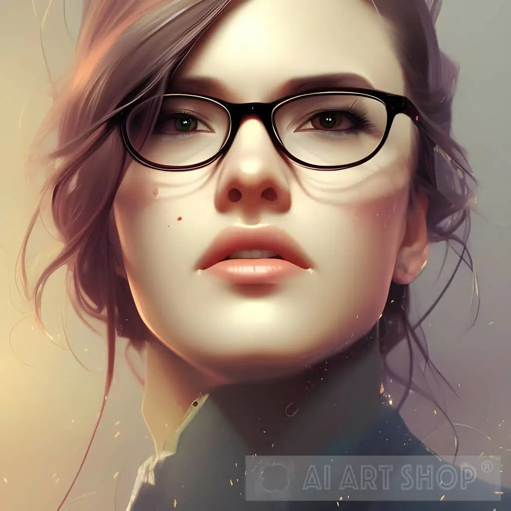 Stylish intellectual brunette wearing glasses