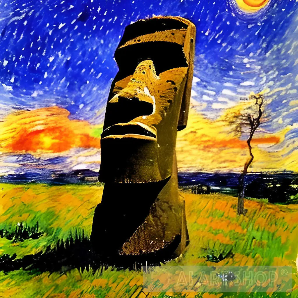Landscape of Moai in Easter island