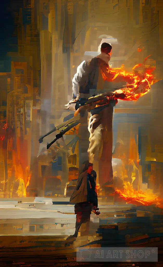 Man with fire