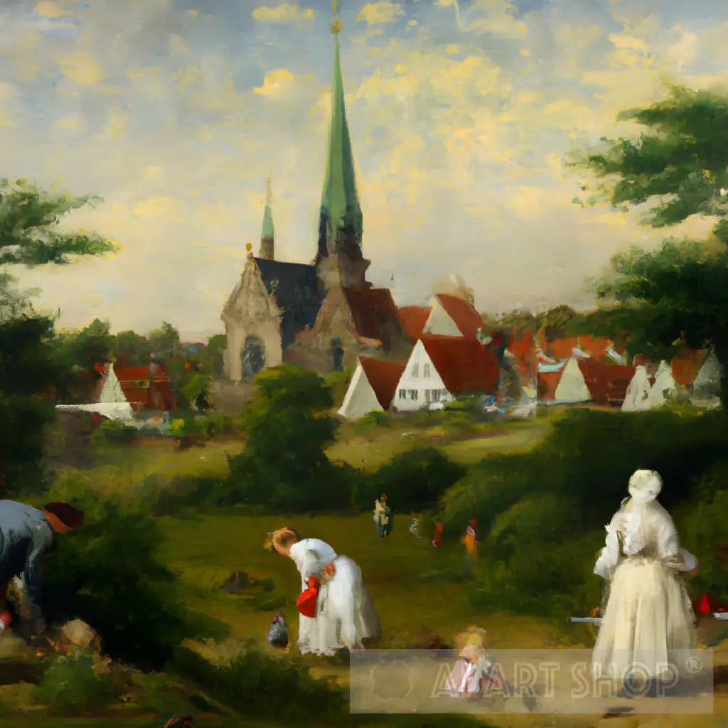 Oil painting of the modern living in Germany in the 20th century