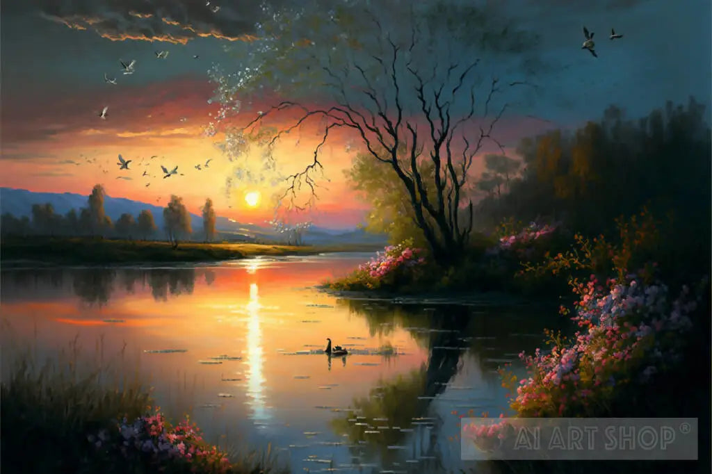Nostalgic Lands With A Beautiful Sunset