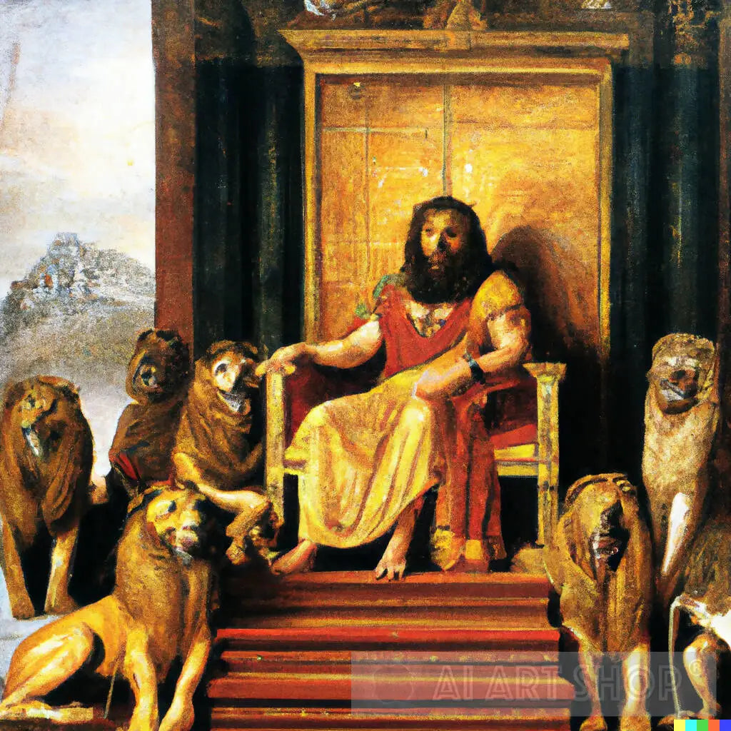 Salomon on his throne