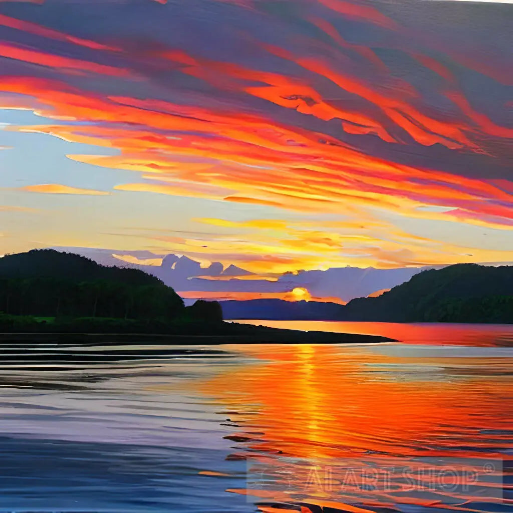 Sunset Gouache Painting