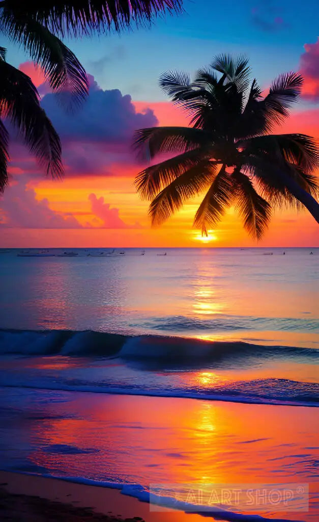 sunset in the Caribbean