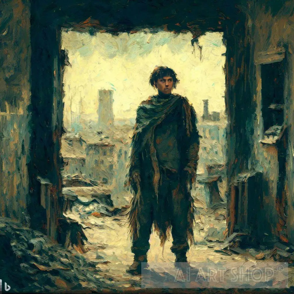 The Last Survivor: A Haunting Apocalyptic Painting