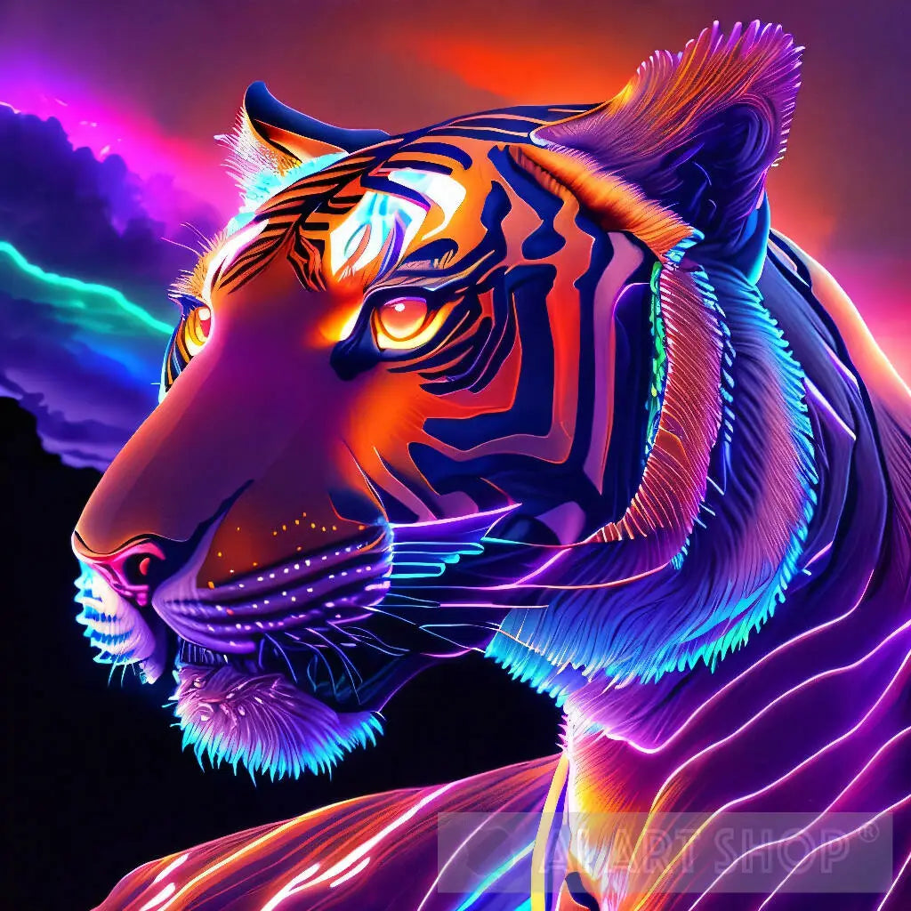 Tiger, animal art ai