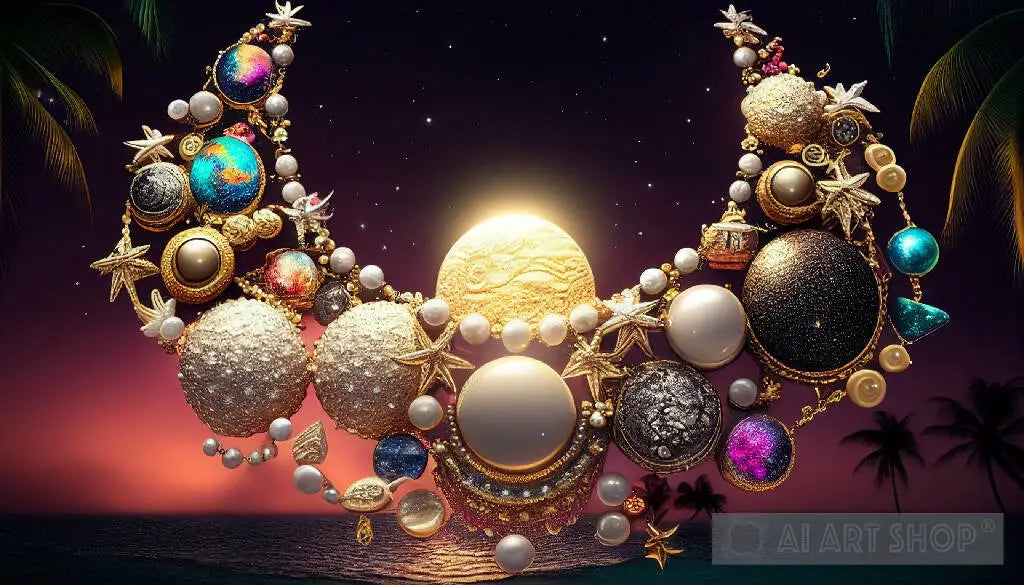 Tribal necklace of a fictive solar system